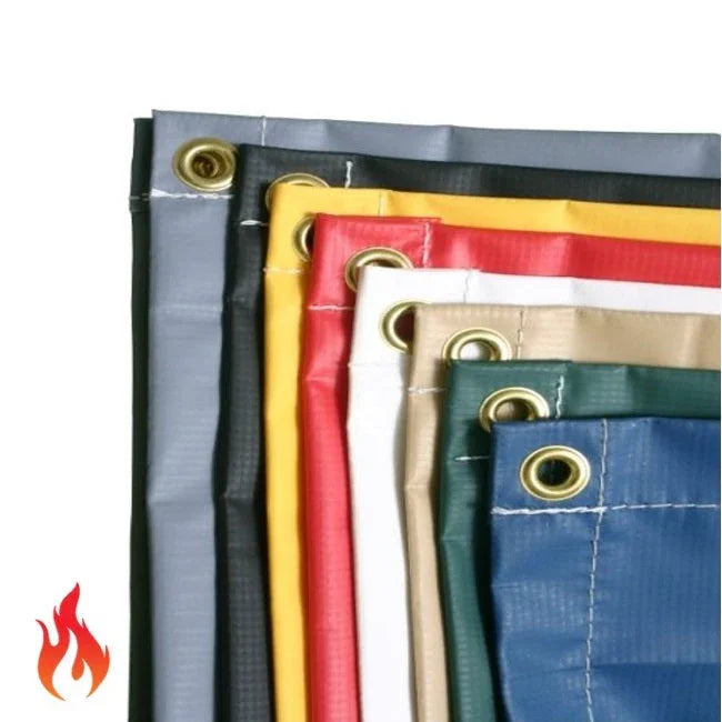 Flame Retardant Vinyl Tarps Polyester Coated 18oz - TarpsPlus.com